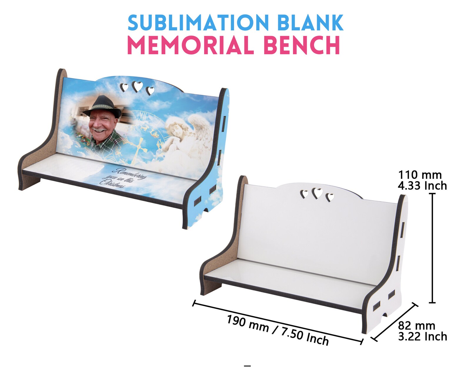 Memorial Bench Sublimation Blanks | MDF Hard Board Memorial Bench ...