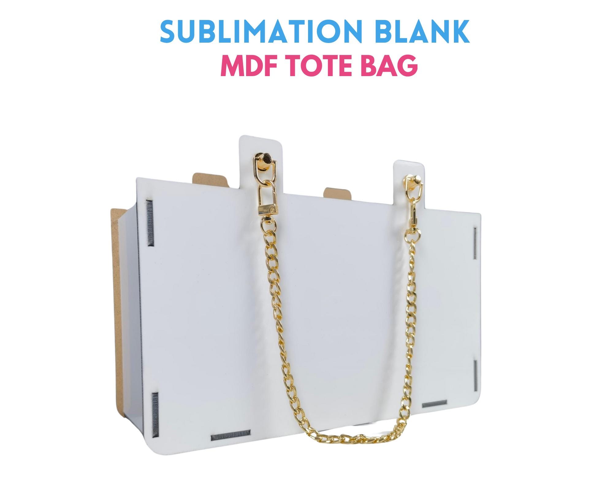 Sublimation MDF Tote Bag | Blank Wooden Handbag With Chains | Custom ...