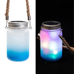 16oz Glass Mason Jar With Solar LED Light for Sublimation Printing ...