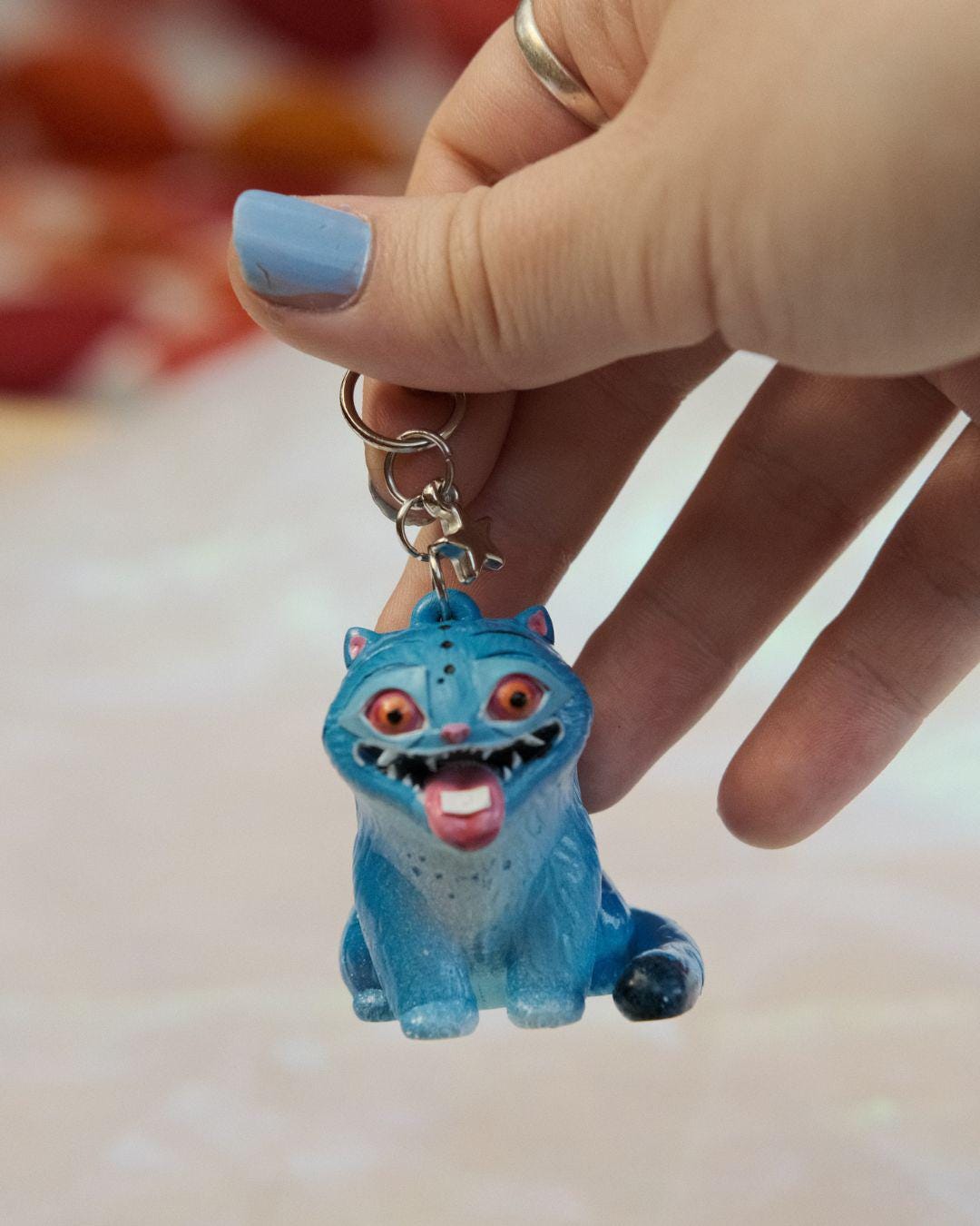 Hand-painted Derpy Tiger Keychain: K-pop Inspired Bag Charm - Etsy