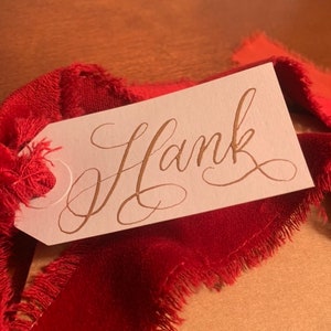 White Gift Tags With Gold Calligraphy - Etsy