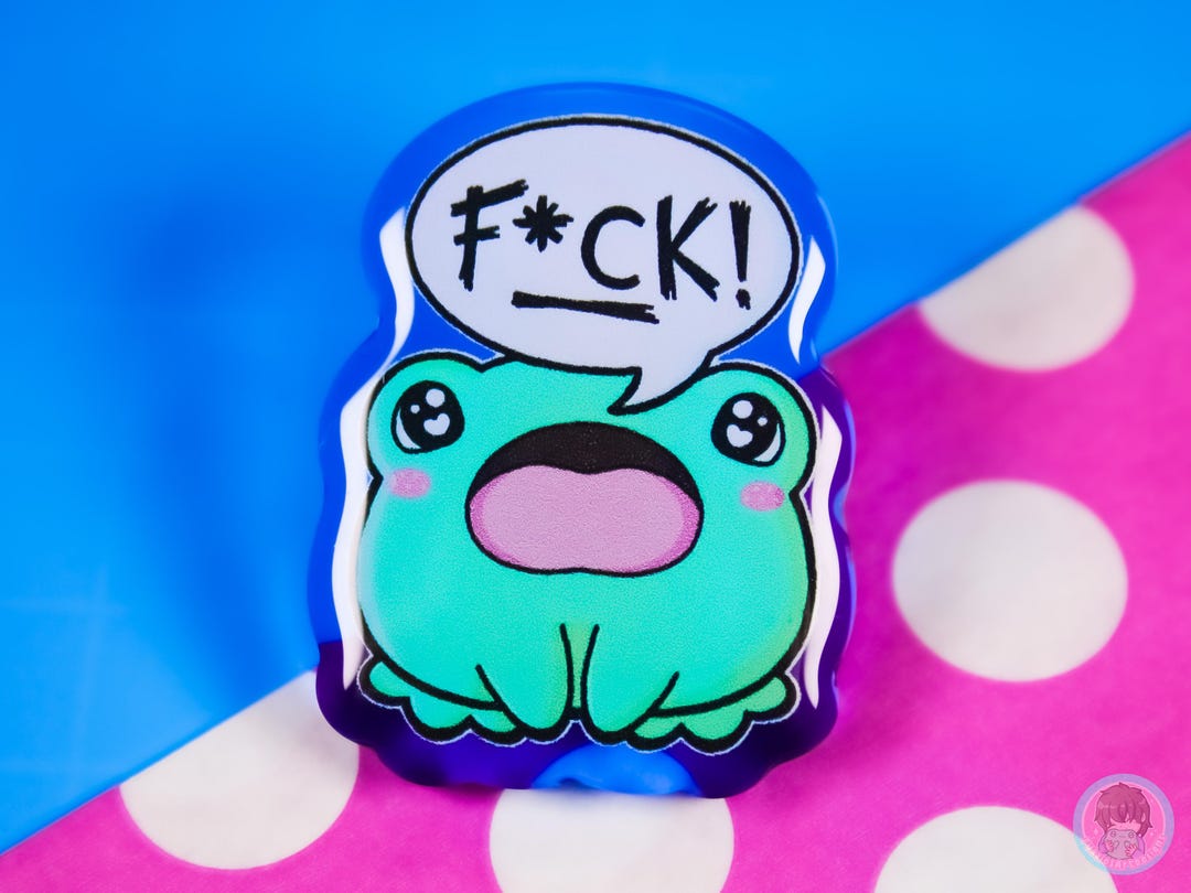 Swearing Frog Blue Acrylic Pin, Funny, Gift - Etsy