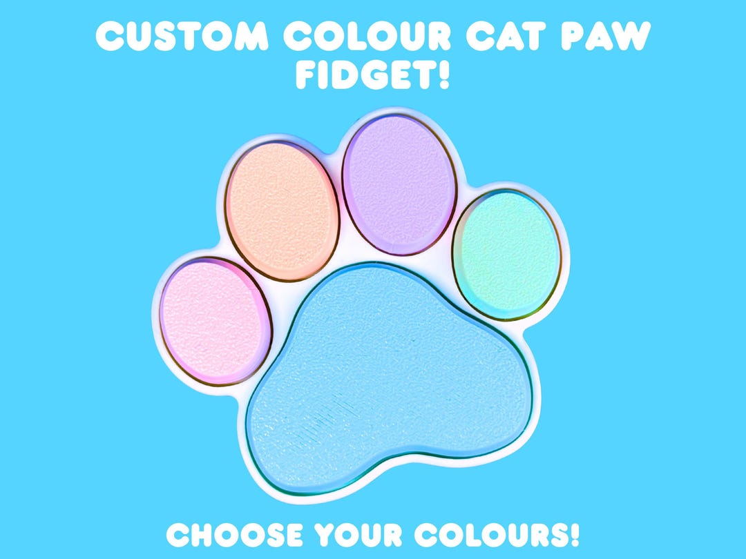 Custom Large Cat Paw Button Fidget - Etsy