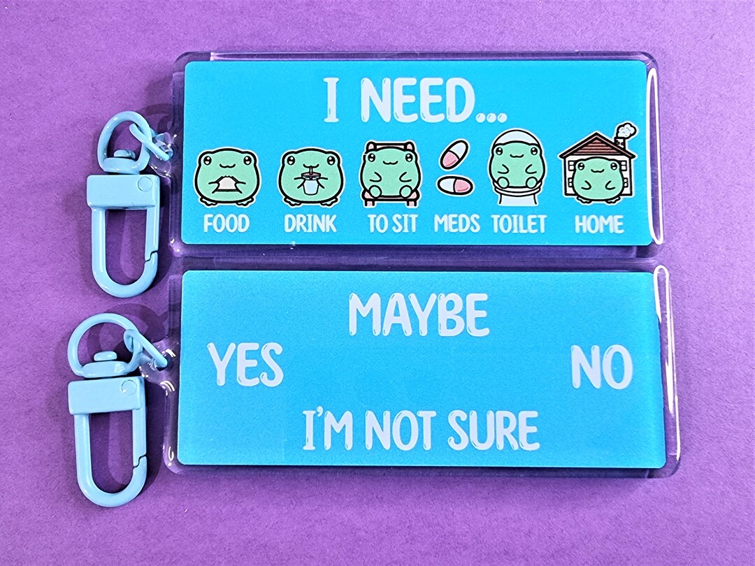 My Needs Communication Double Sided Acrylic Keyring Gift Disabled ...