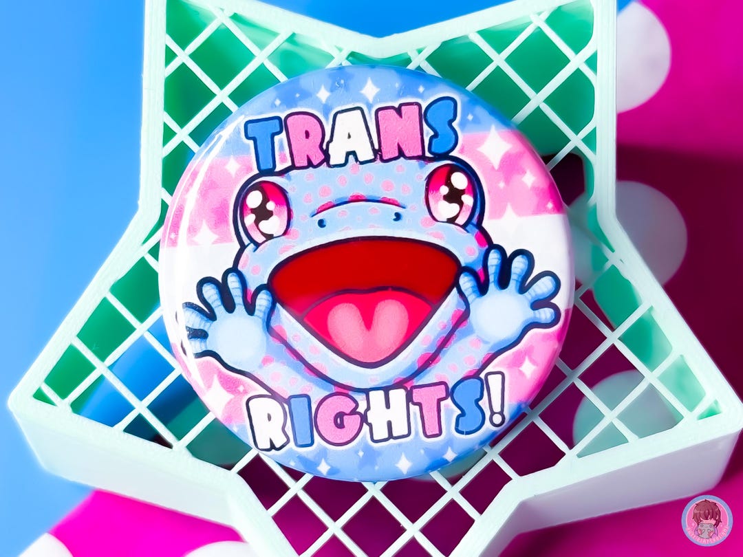 Trans Rights Gecko Pride Badge - Etsy