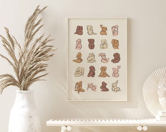 Curvy Female Body Art Print, Curvy Woman Poster, Body Positive Poster ...