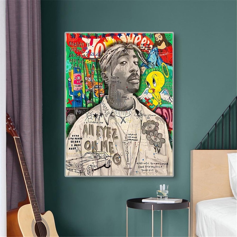 Graffiti Artwork Tupac Rapper 2pac Posters and Prints All Eyes on Me ...