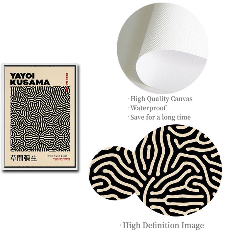 Yayoi Kusama Abstract Line Nets Canvas Art Poster and Print - Etsy