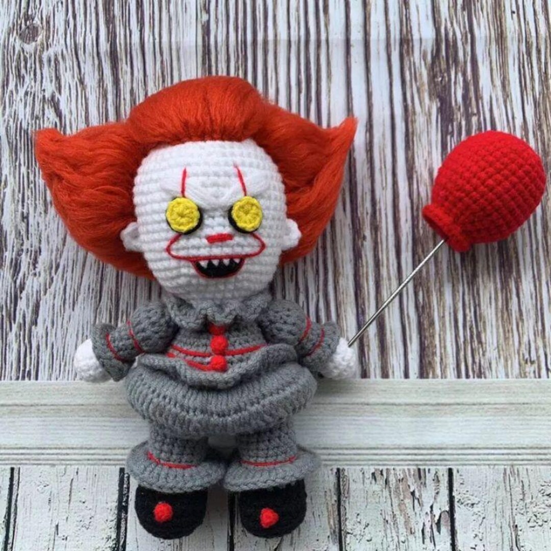 Pennywise Handmade Amigurumi Doll Pennywise Gift From IT Movie Knitted ...