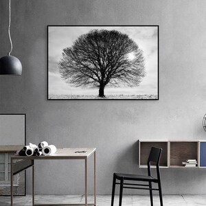 Black and White Tree Canvas Poster Inspirational Picture Art Painting ...