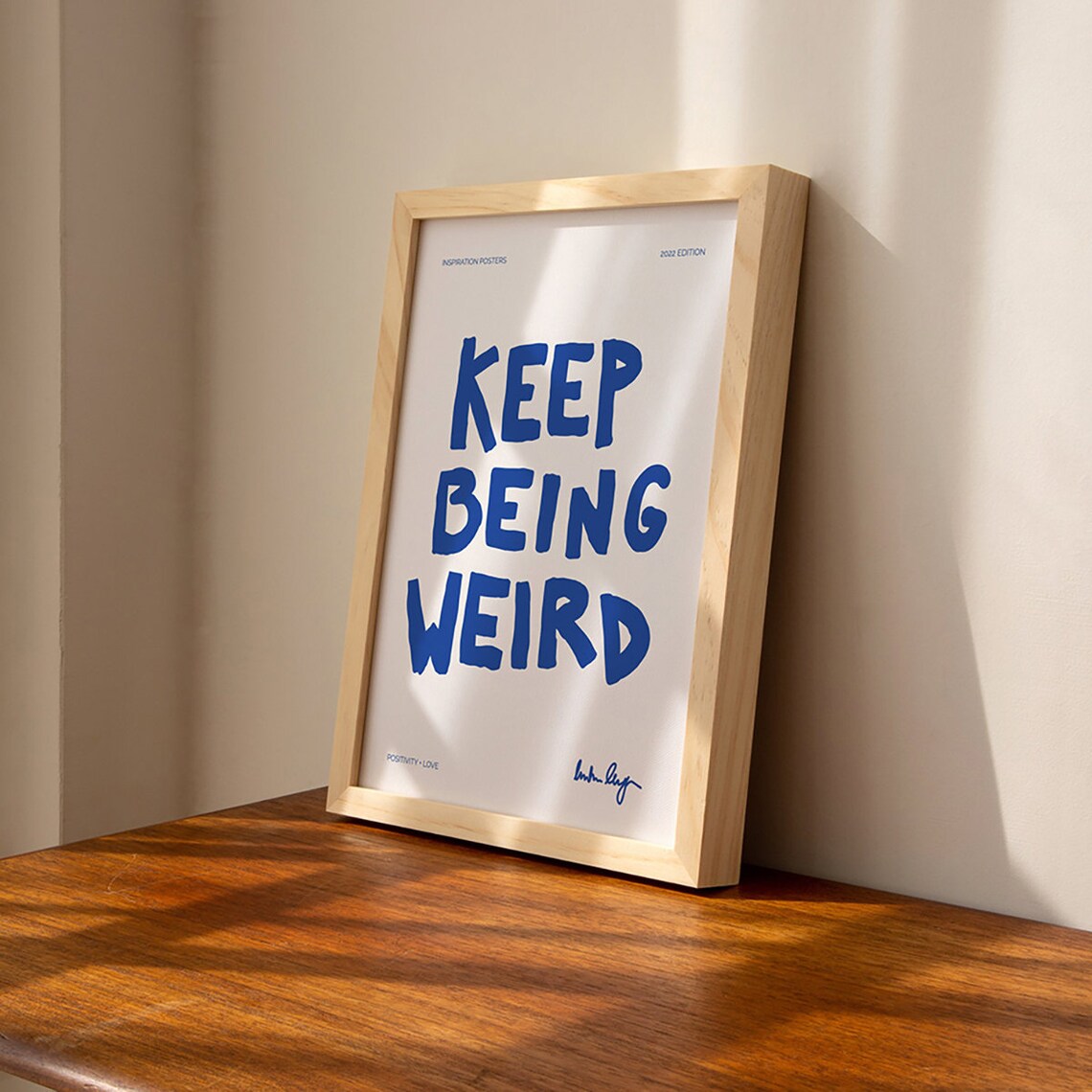 Blue Lettering Modern Nordic Simple Style Canvas Print Painting Poster ...