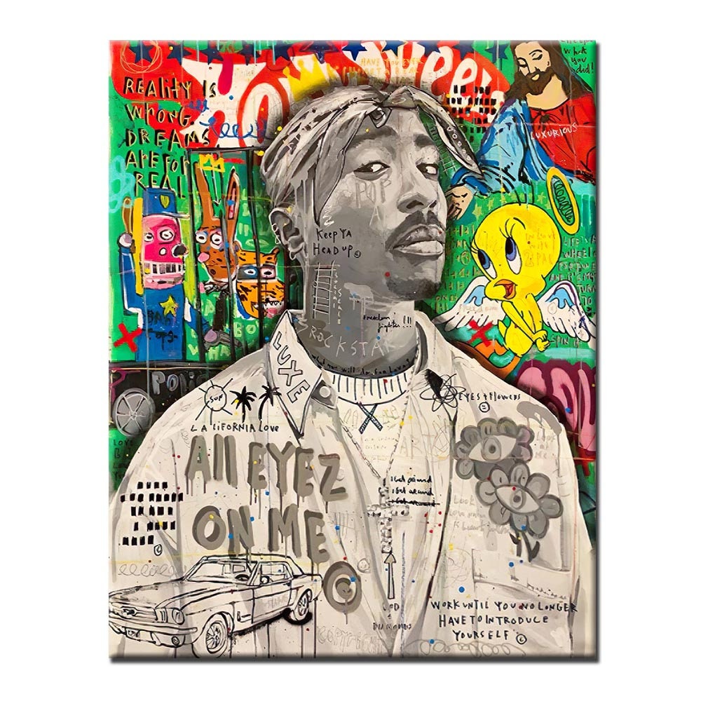 Graffiti Artwork Tupac Rapper 2pac Posters and Prints All Eyes on Me ...