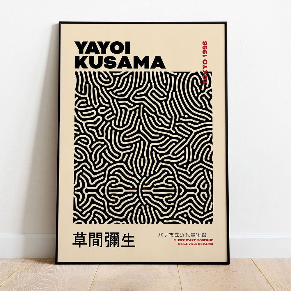 Yayoi Kusama Abstract Line Nets Canvas Art Poster and Print - Etsy