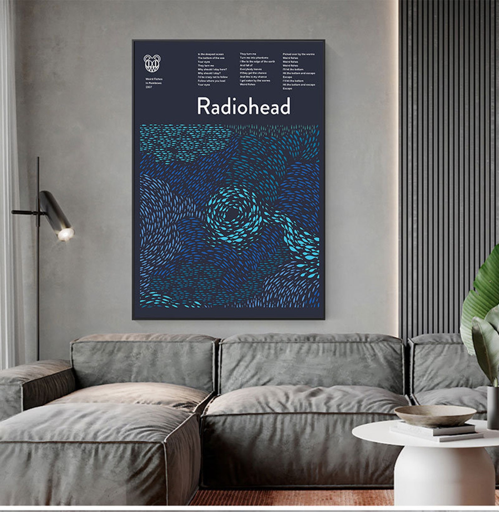Radiohead Poster weird Fishes Print Radiohead Wall Art Canvas Painting ...