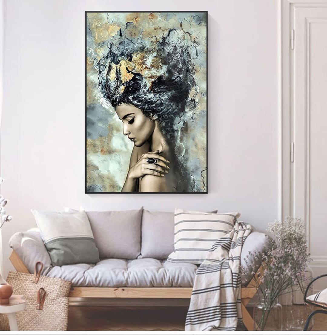 Modern Marble Girl Posters and Prints Wall Art Canvas Painting Nordic ...