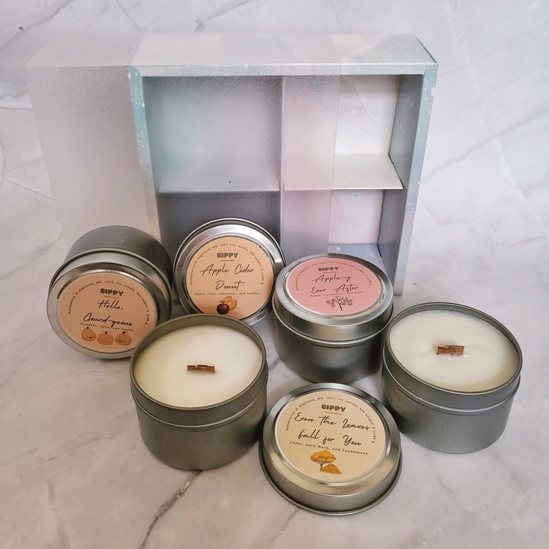 Candle Sampler Gift Box Set 100% Scented Soy Candles - Etsy