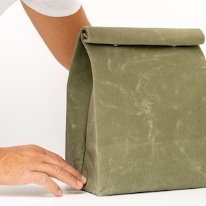 Lunch Box, Personalization, Paper Bag, Wax Canvas Lunch Box, Large ...