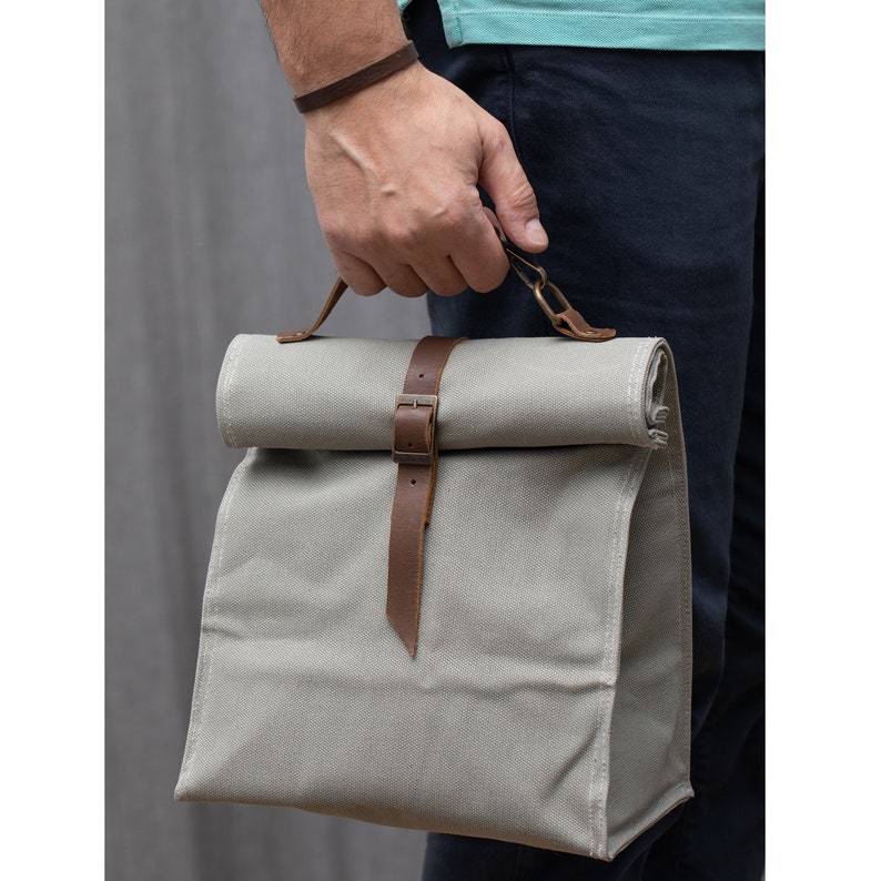 Lunch Box, Lunch Bag, Wax Canvas Lunch Box, Insulated, Large Capacity ...