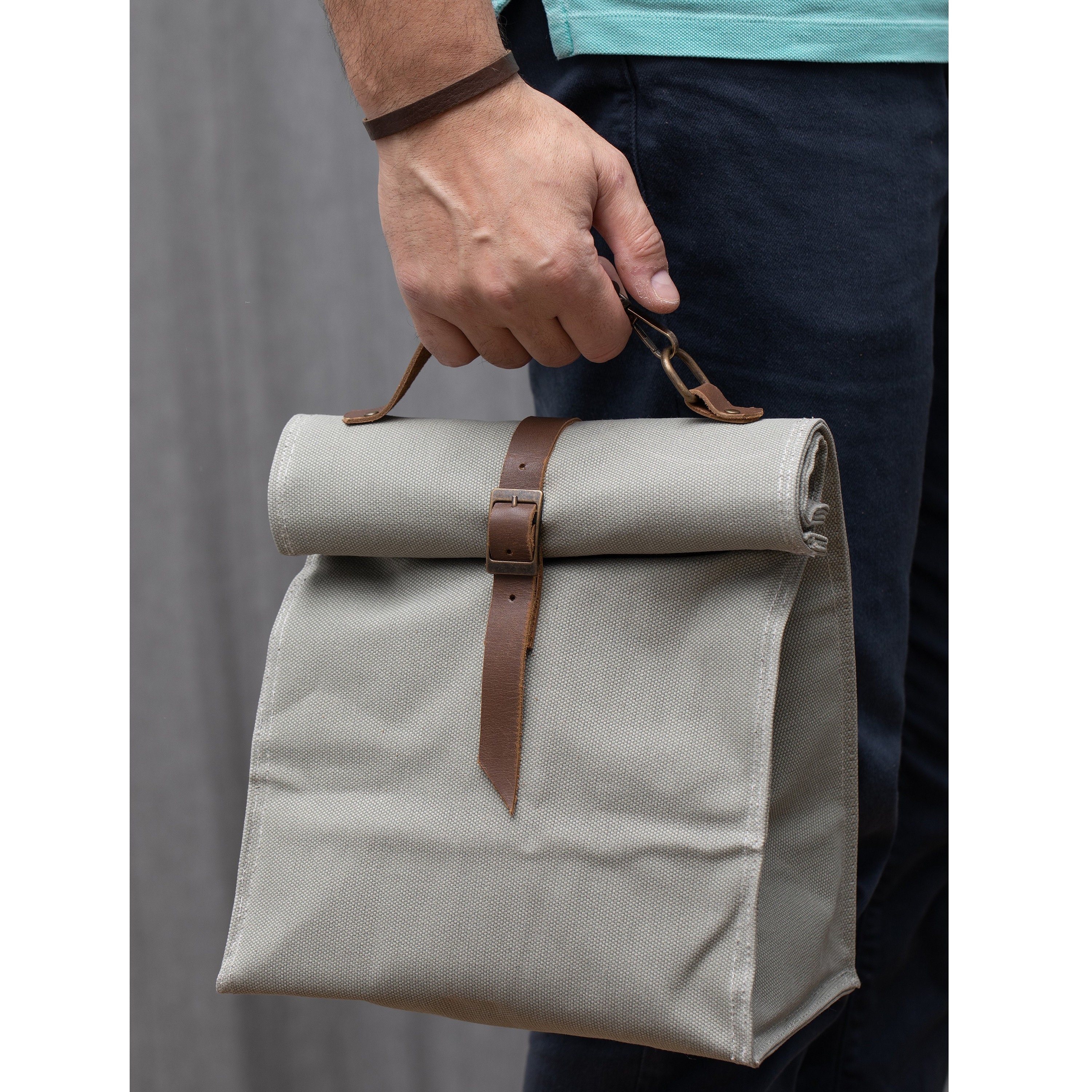 Lunch Box Lunch Bag Wax Canvas Lunch Box Insulated Large | Etsy