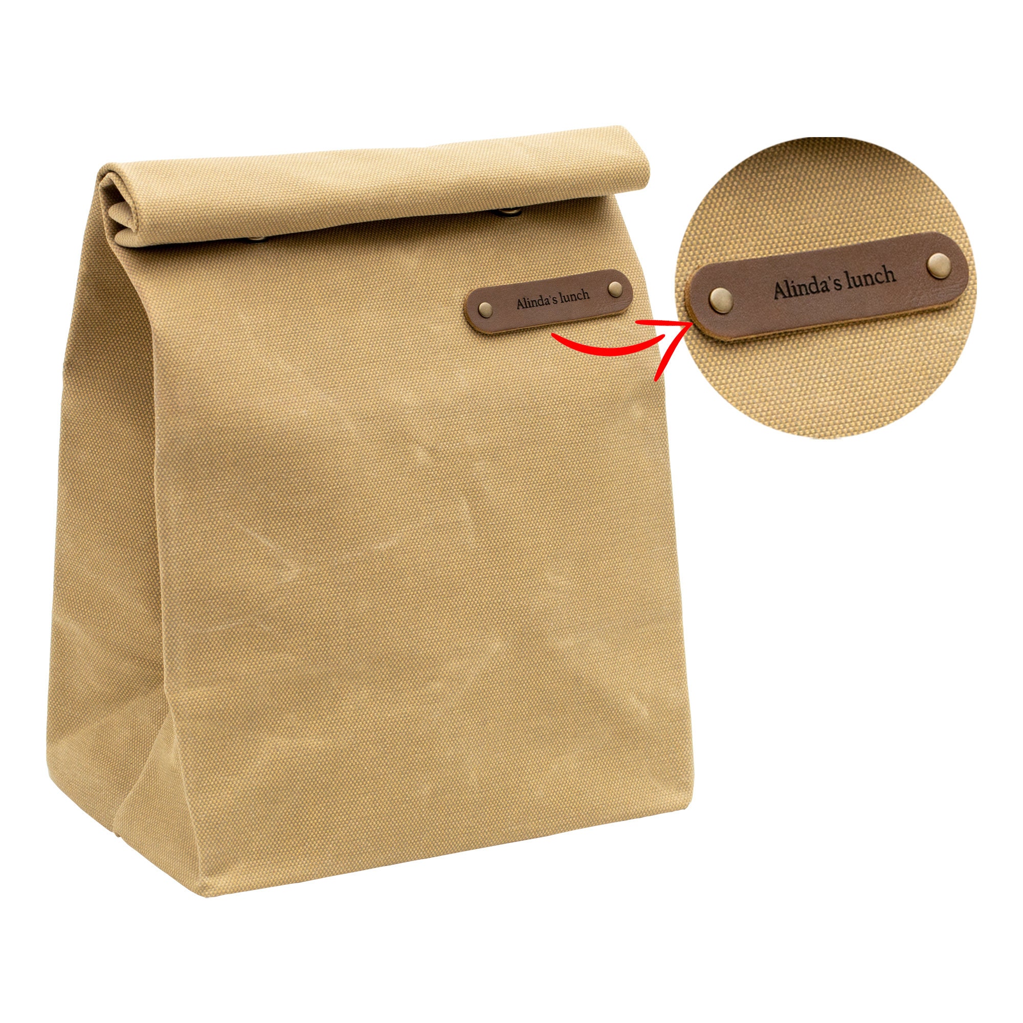 Lunch Box, Personalization, Wax Canvas Lunch Box, Large Capacity ...