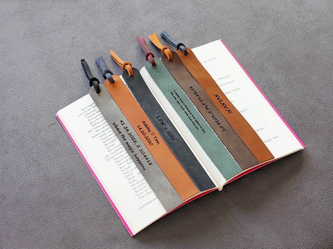 Leather Bookmark | Custom Bookmark | Anniversary Leather Gift ...