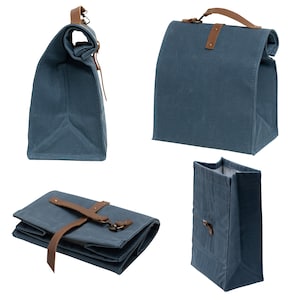 Waxed Canvas Lunch Bag, Insulated Lunch Bag, Lunch Box, Large Capacity ...