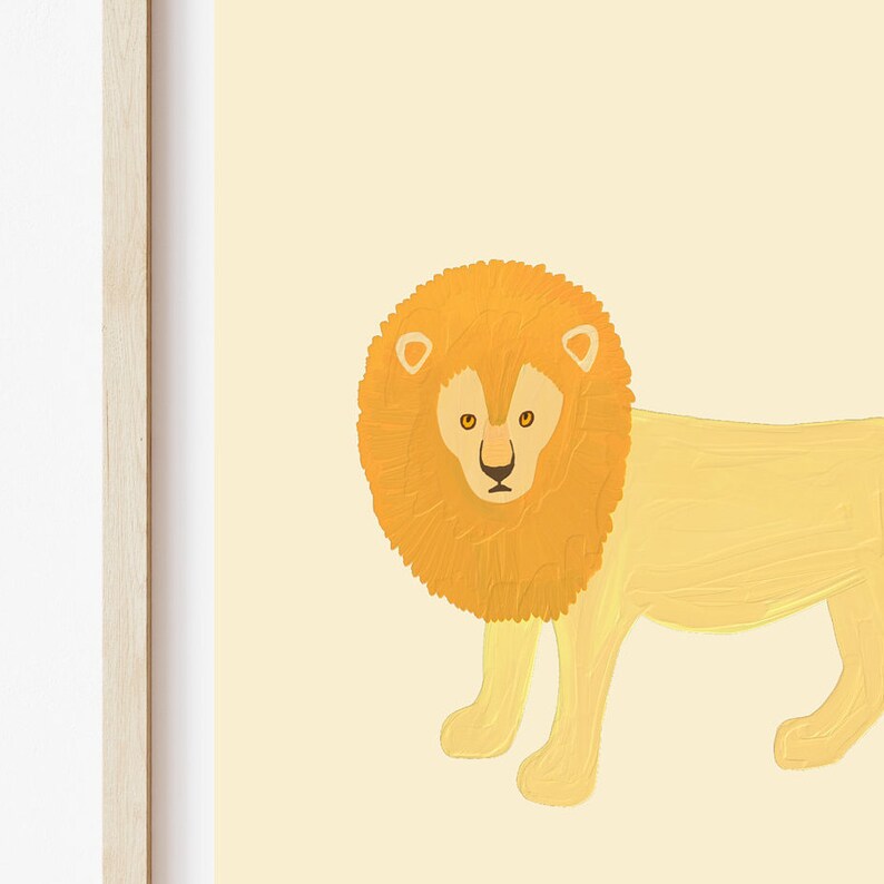 Printable Lion Wall Art, Lion Poster, Nursery Animal Wall Art, Nursery ...