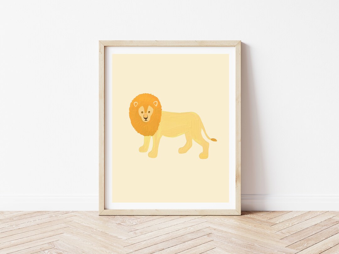 Printable Lion Wall Art, Lion Poster, Nursery Animal Wall Art, Nursery ...