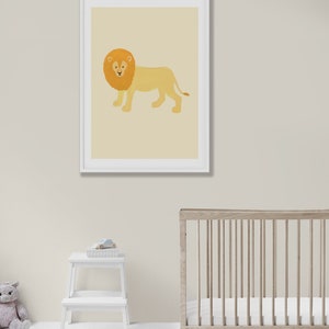 Printable Lion Wall Art, Lion Poster, Nursery Animal Wall Art, Nursery ...