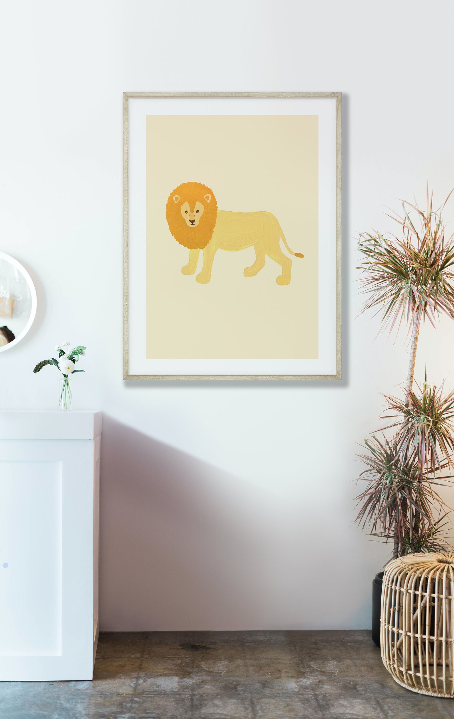Printable Lion Wall Art, Lion Poster, Nursery Animal Wall Art, Nursery ...