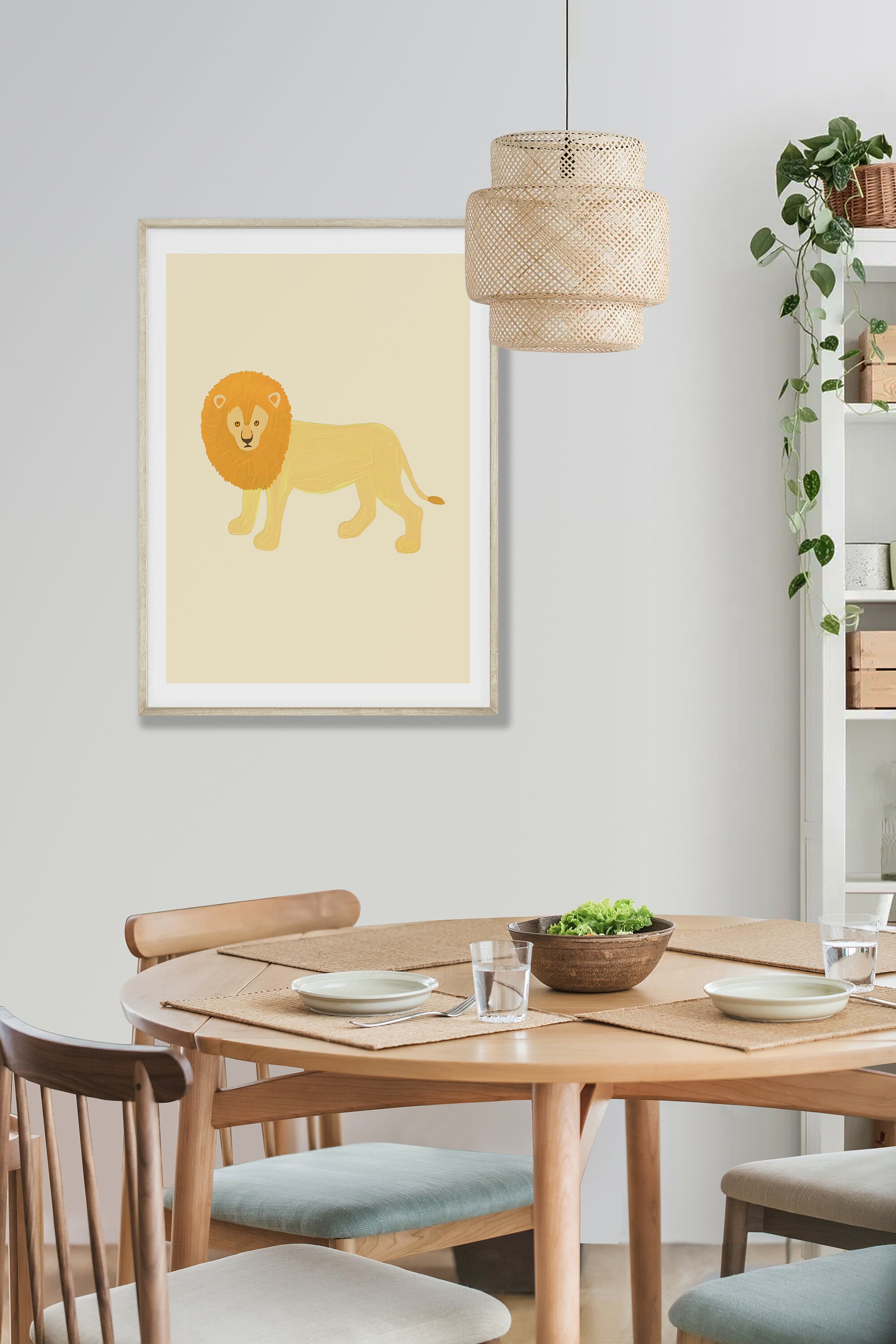 Printable Lion Wall Art, Lion Poster, Nursery Animal Wall Art, Nursery ...