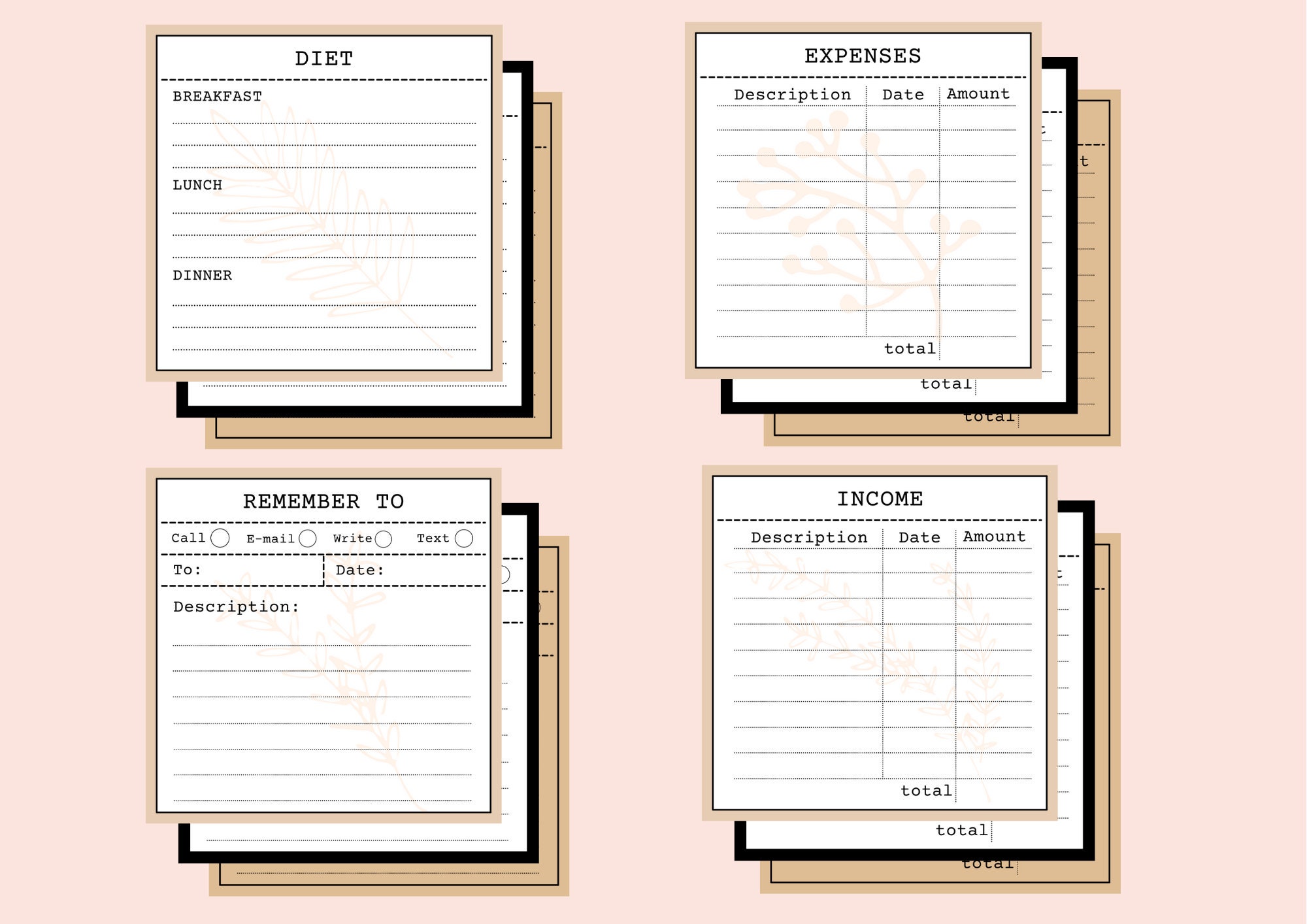 Printable Planner Sticky Notes, Tracker Memo Cards (digital Download ...