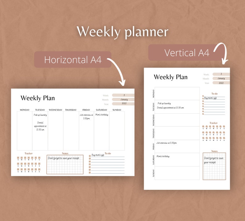 Printable Bundle Daily Weekly Monthly Planner Habit & - Etsy