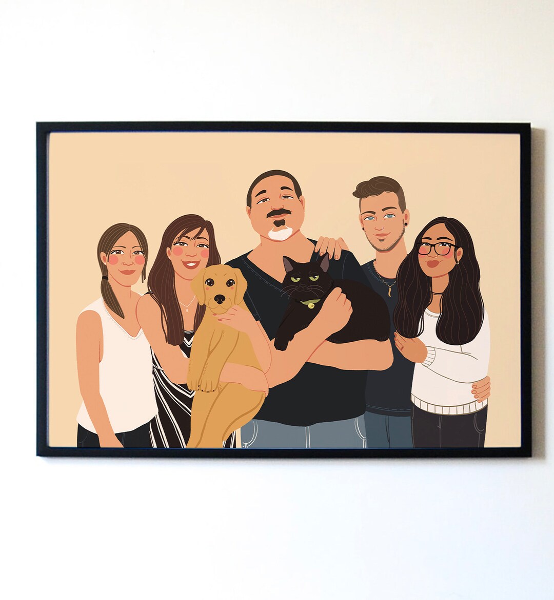 Personalised Family Portrait, Photo Illustration, Cartoon, Custom ...