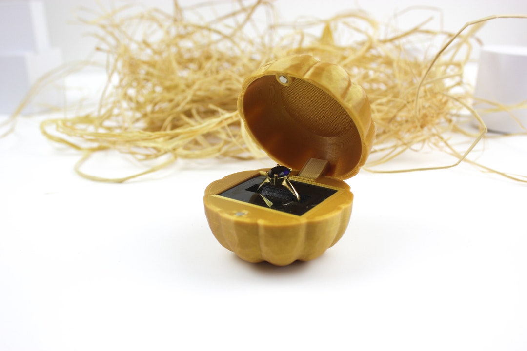 Pumpkin Proposal Box | Hinged Pumpkin Ring Box | Squash Ring Box | Gold ...
