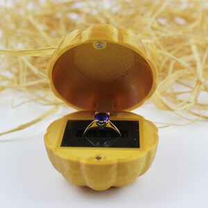 Pumpkin Ring Bearer | Hinged Pumpkin Ring Box | Squash Ring Box | Gold ...
