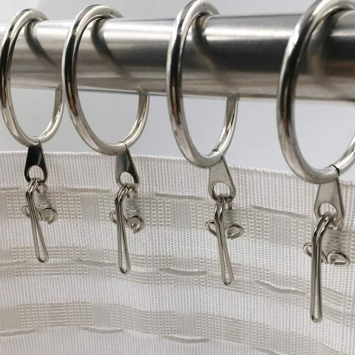 CURTAIN HOOKS SILVER Solid Metal Steel Header Tape Pencil - Etsy