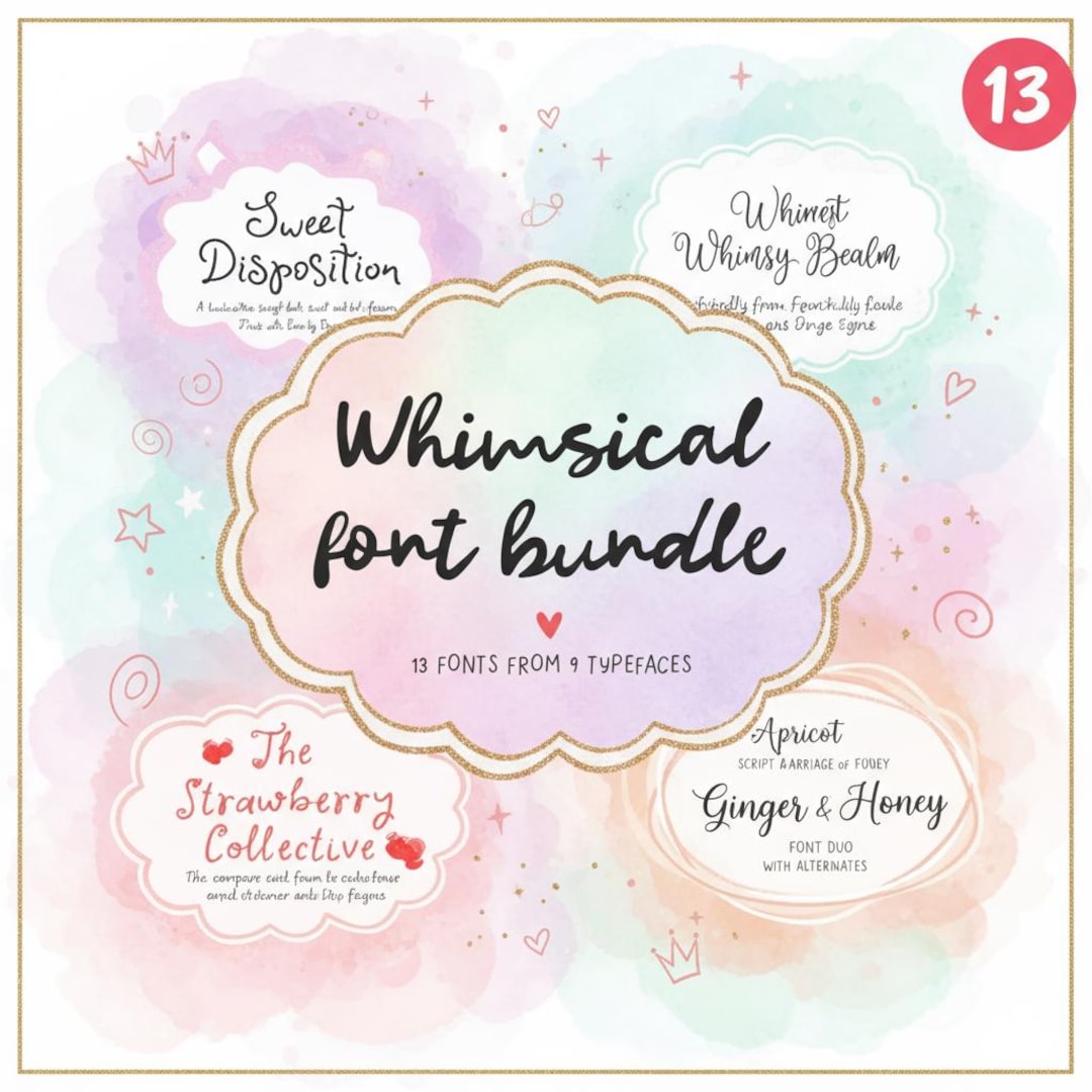 Whimsical Handwriting Font Bundle - 9 Premium Fonts, Handwritten Font ...
