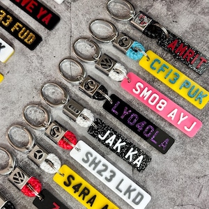 4d Number Plate Keyring | Birthday Gift | Personalised Keychain | Car ...