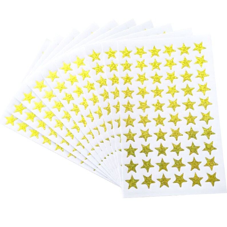 Gold Star Sticker S for School Children Reward DIY Craftbook Party Bag ...
