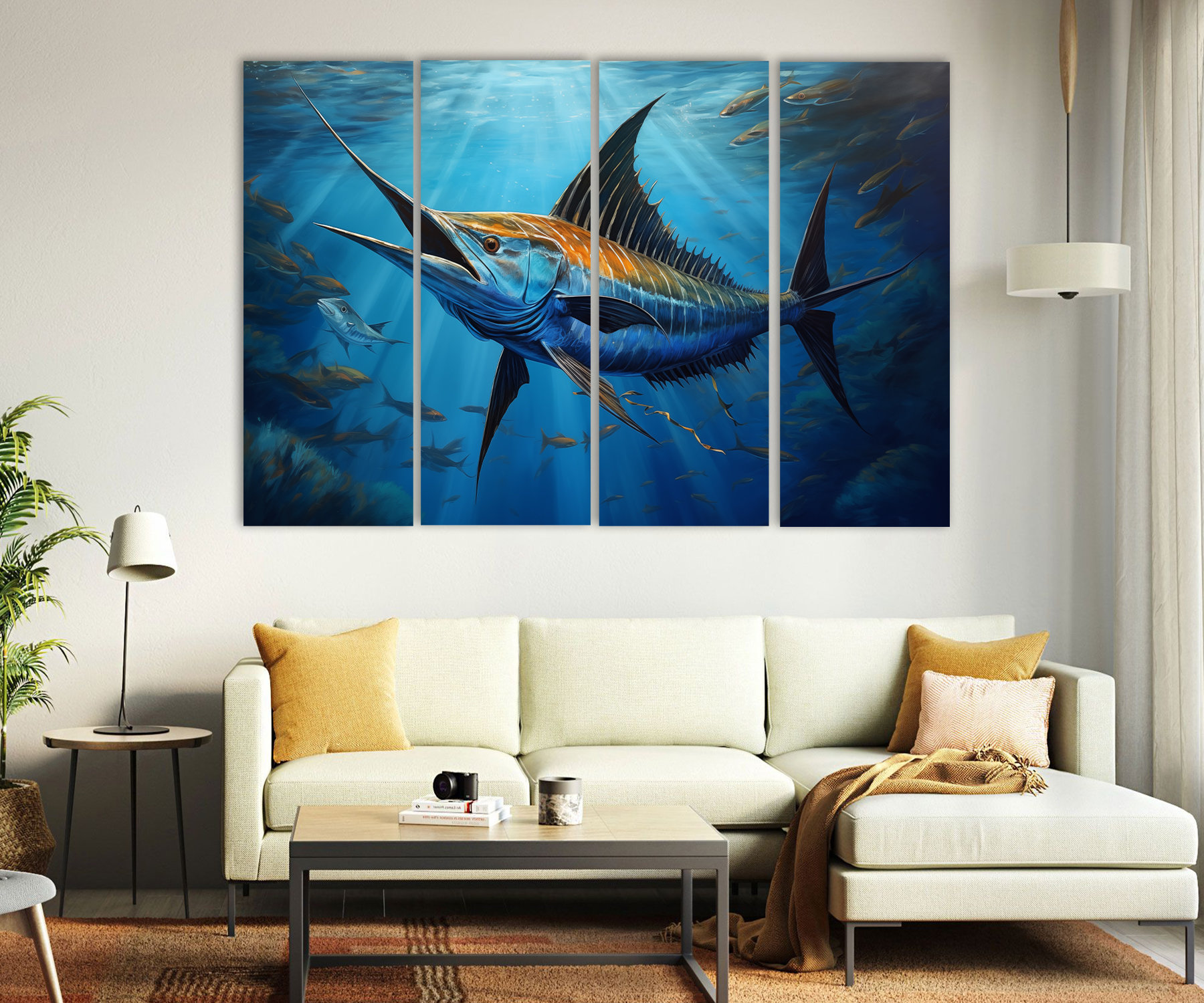 Marlin Canvas Print,marlin Painting,marlin Wall Art,fisherman Gift ...