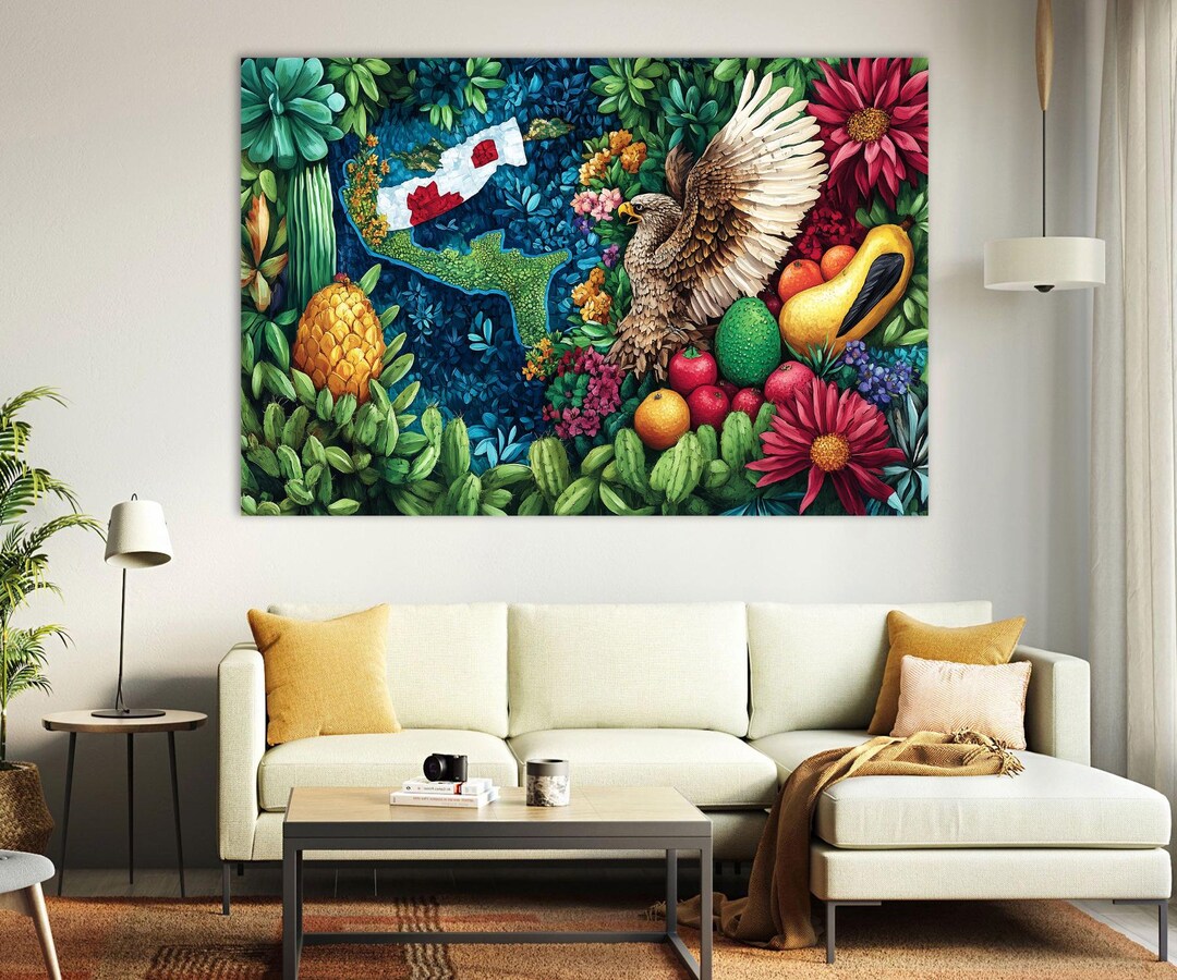 Mexican Art Print,mexico Wall Decor,vibrant Mexico Canvas Print,large ...