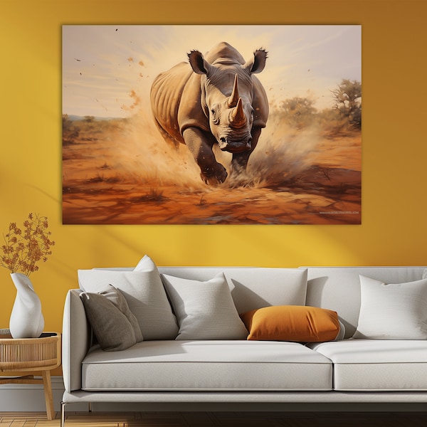 Rhino Wall Art - Etsy