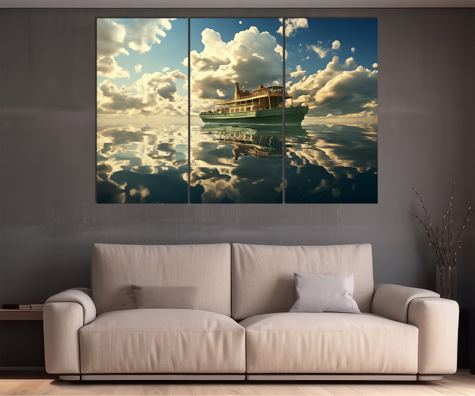 Abstract Sailboat Canvas, Sailing Boat , Sailing , Sea, Landscape ...