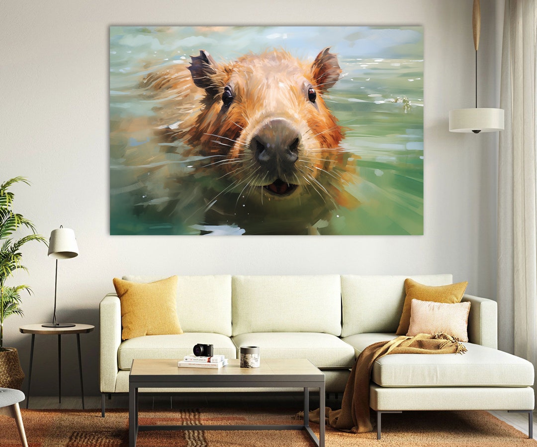 Capybara Painting,capybara Canvas Print,capybara Wall Art,zookeepers ...