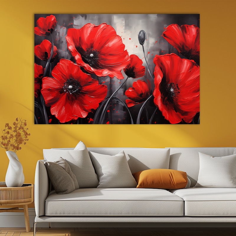 Red Poppy Painting - Etsy