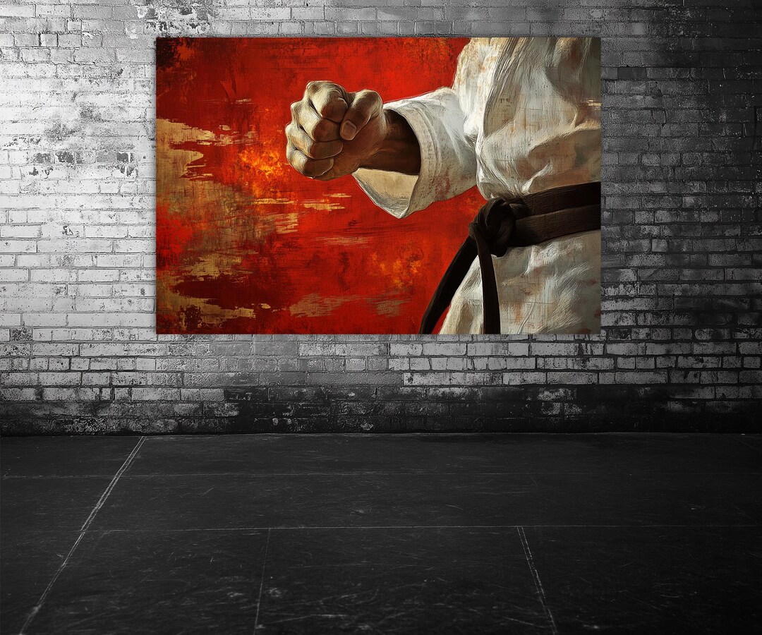Karate Art Print: Dojo Wall Decor, Sports Canvas - Etsy