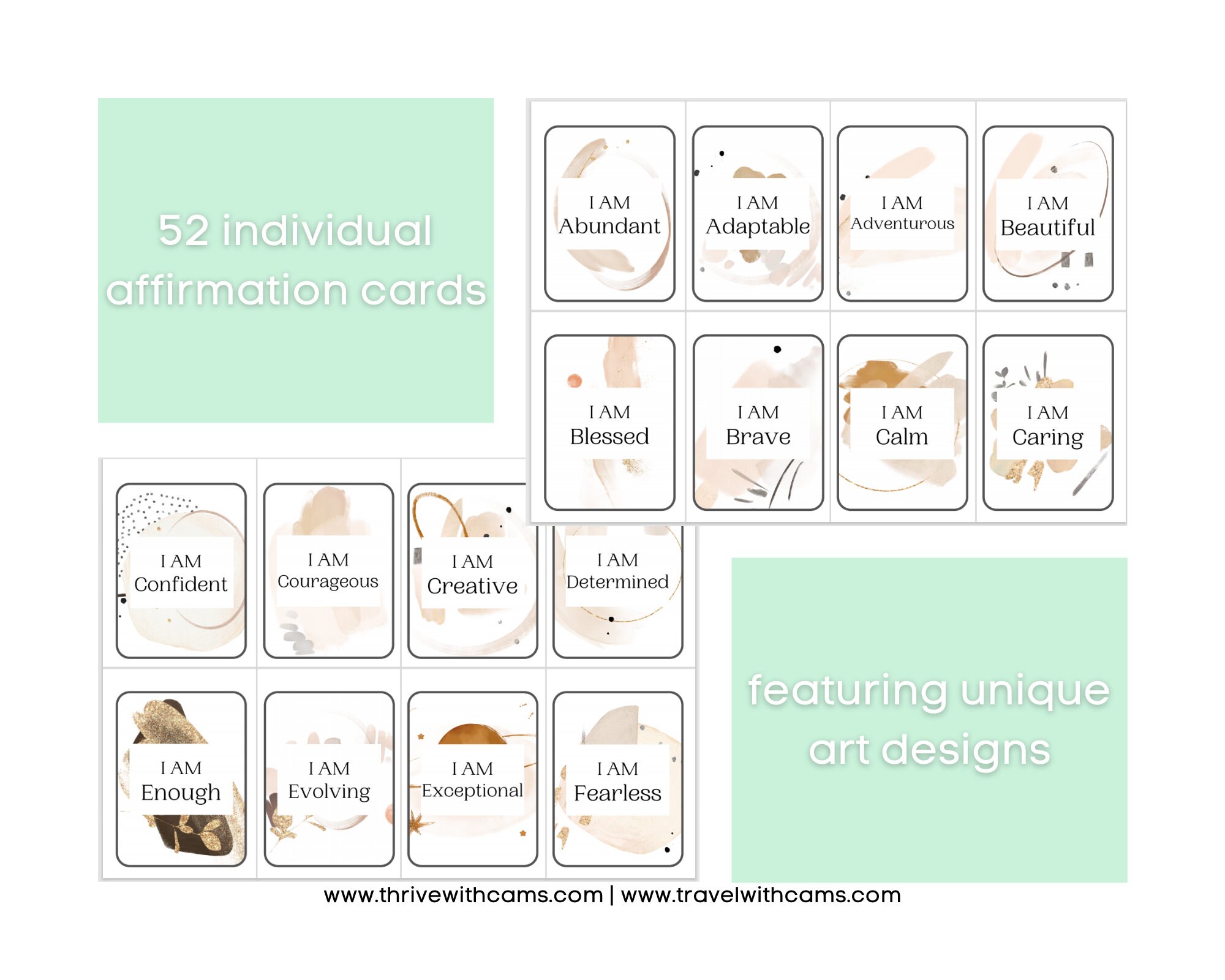 52 I AM Affirmation Cards + FREE Sheet | Printable Motivational ...