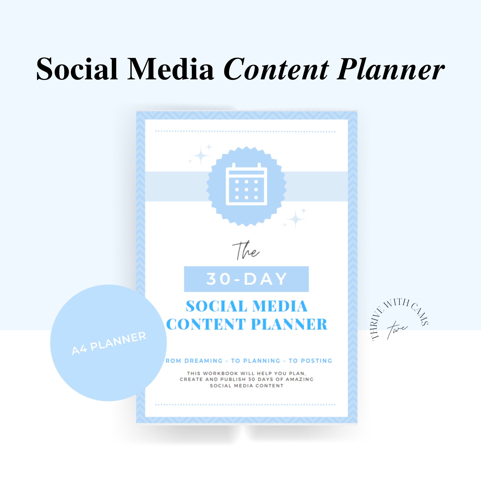 The 30-day Social Media Content Planner Fillable and Printable Instant Digital PDF Download for ...