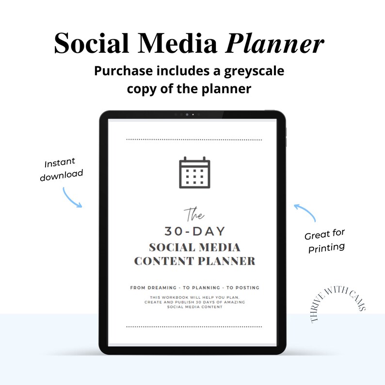 The 30-day Social Media Content Planner Fillable and - Etsy